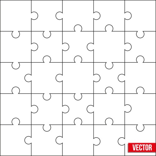 Jigsaw puzzle pieces background pattern tem Vector Image