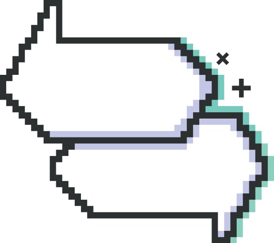 Empty pixelated comic bubble chat Royalty Free Vector Image