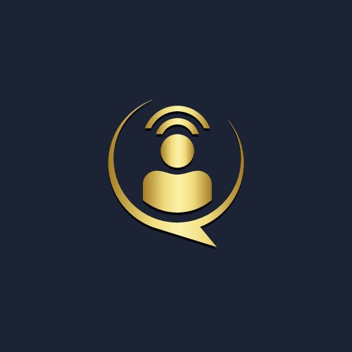 People group talk logo Royalty Free Vector Image