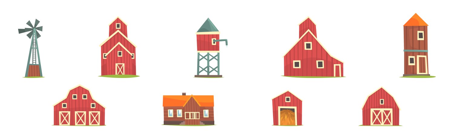 Barn rural house and granary construction Vector Image