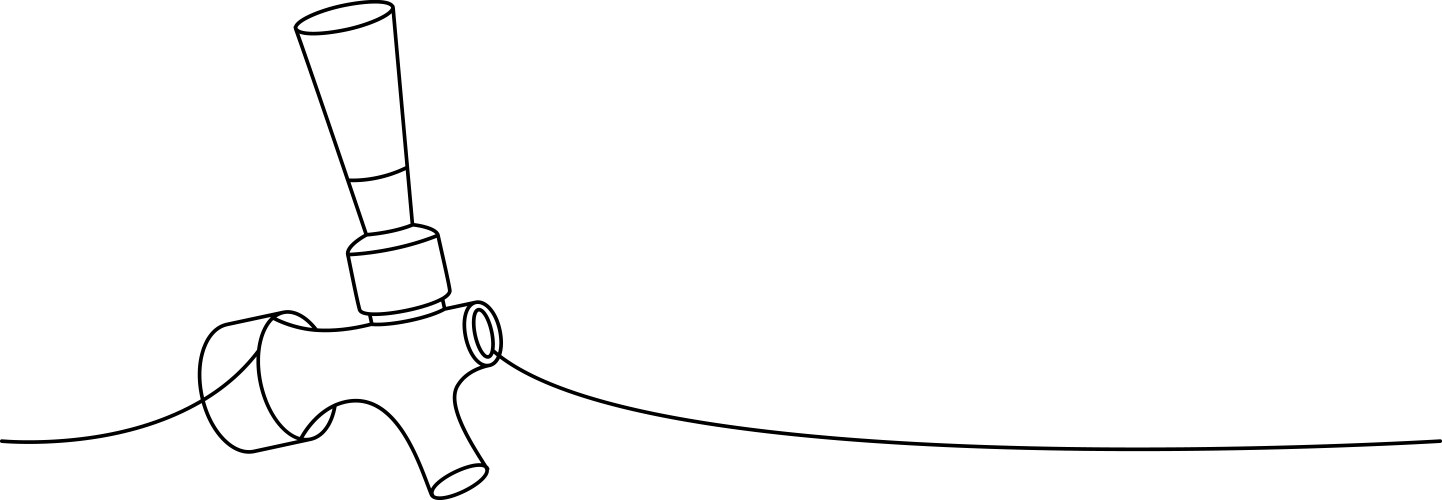 Wooden barrels one line colored continuous drawing