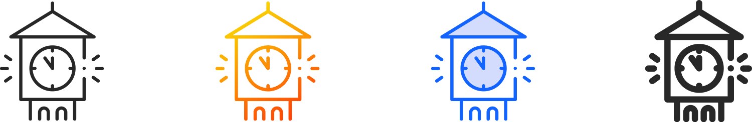 Belem tower iconthin linear gradient blue stroke Vector Image