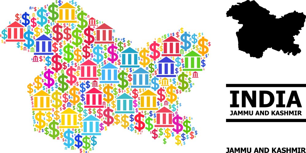 Lowpoly mosaic map of jammu and kashmir state – Royalty-Free Vector ...
