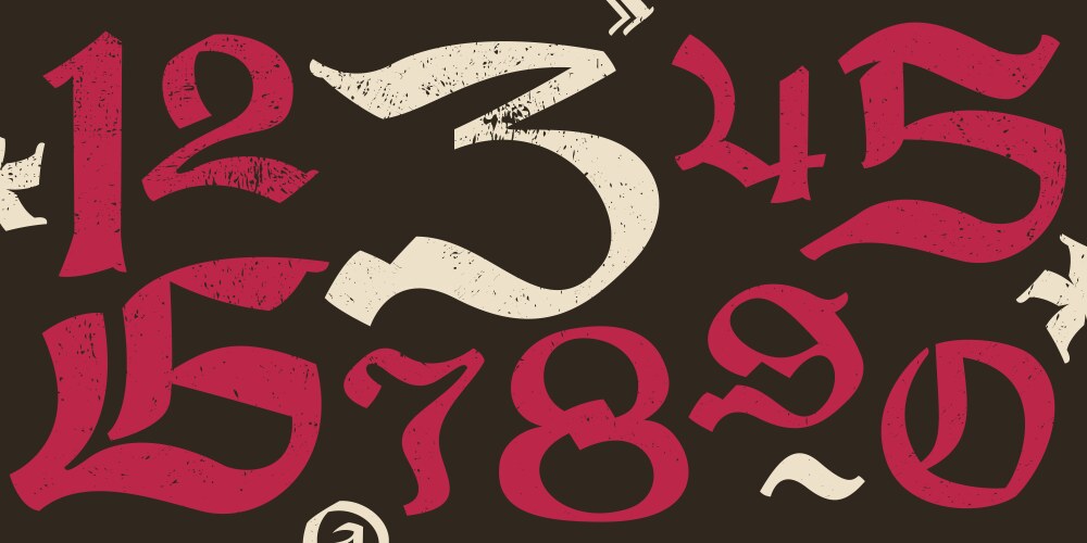 Gothic Numbers Numerals Vector Images (over 190)