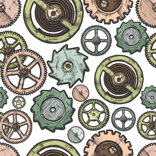 Seamless gear wheels pattern Royalty Free Vector Image