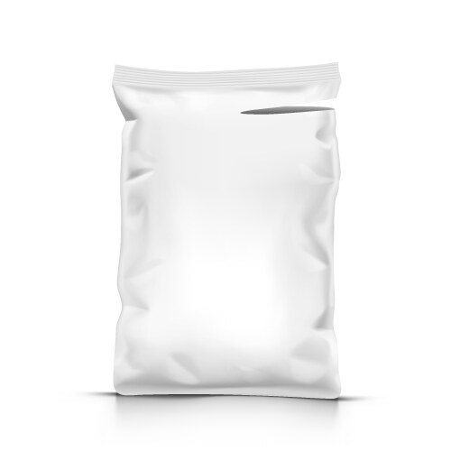 Blank snack pouch bag packaging isolated on white Vector Image