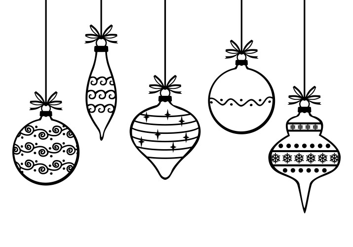 Collection of vintage baubles and decorations Vector Image