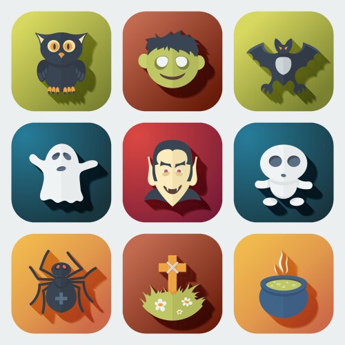 Funny halloween icons-set 5 Royalty Free Vector Image