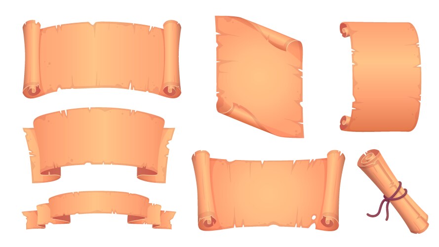 Old papyrus scrolls ancient parchments Royalty Free Vector