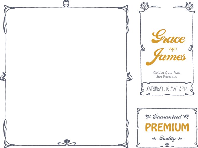 Vintage ribbon frames collection Royalty Free Vector Image