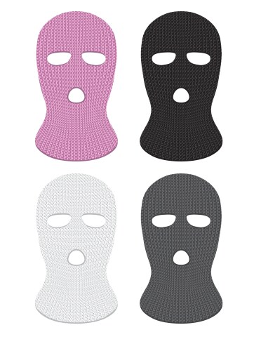 Gangster masks with images and inscriptions Vector Image