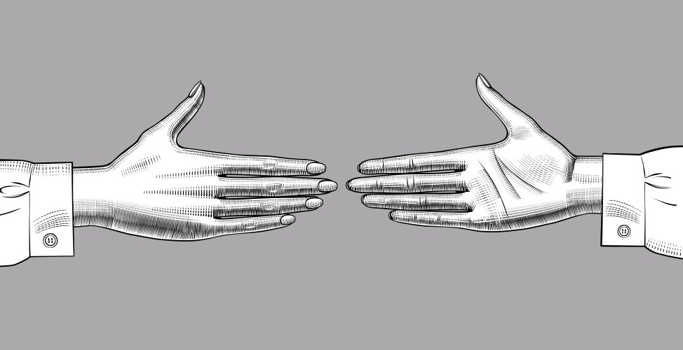Two Hands Reaching For Each Other Logo Quiz