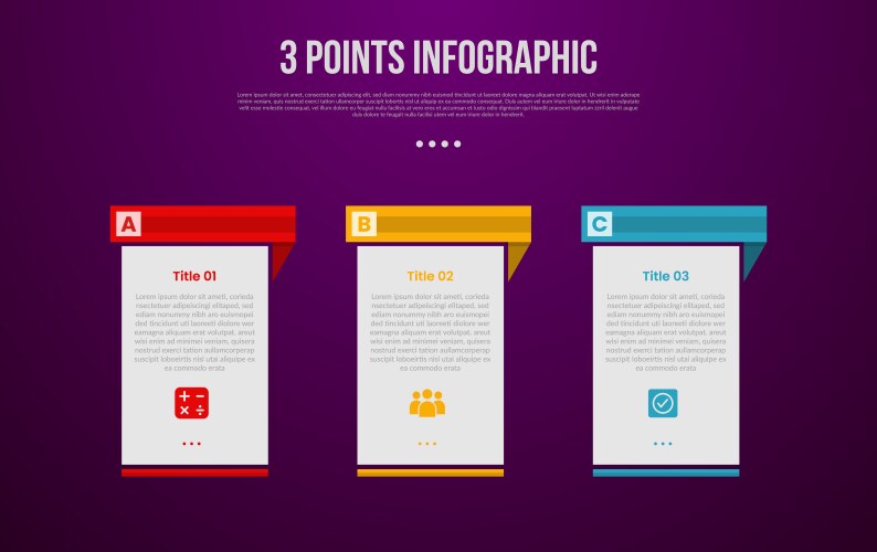 3 points or step process infographic Royalty Free Vector