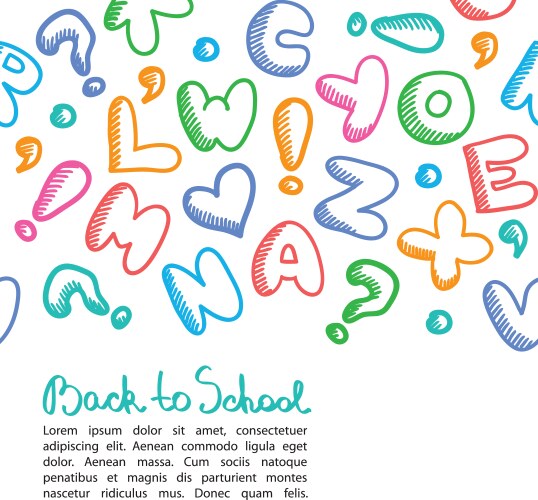 Hand drawn cartoon alphabet letters Royalty Free Vector