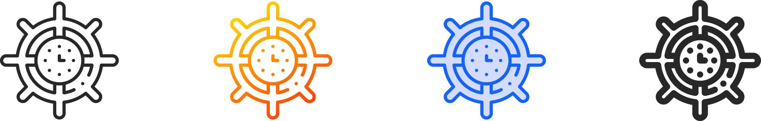 Clock iconthin linear gradient blue stroke Vector Image