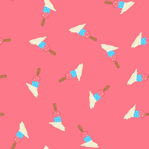 Seamless pattern summer fallen ice cream cartoon – Royalty-Free Vector ...