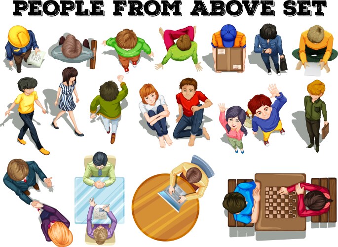 People Sitting Top View Vector Images (over 860)
