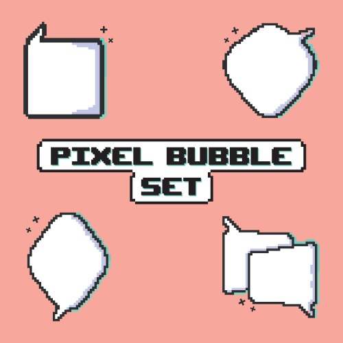 Pixelated comic bubble chats set Royalty Free Vector Image