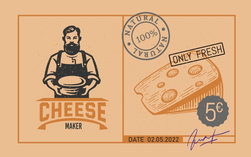 Cheese family farm seamless pattern or background Vector Image