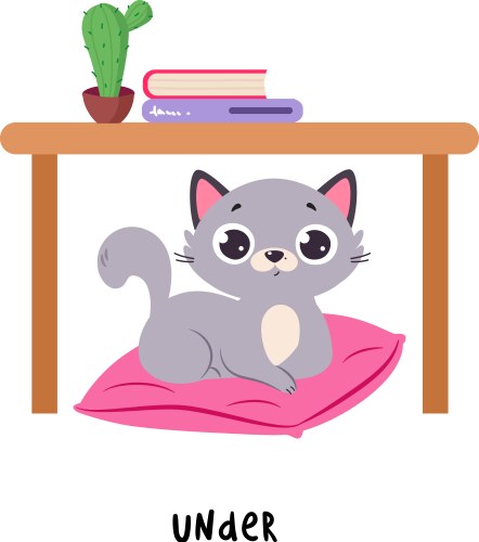 Cat Under the Table Vector Images (11)