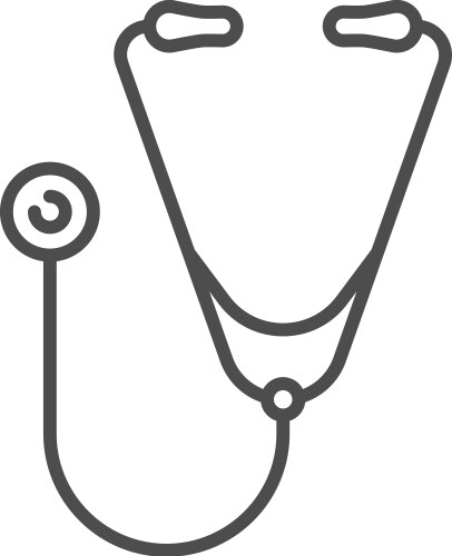 Red color stethoscope icon medical equipment Vector Image