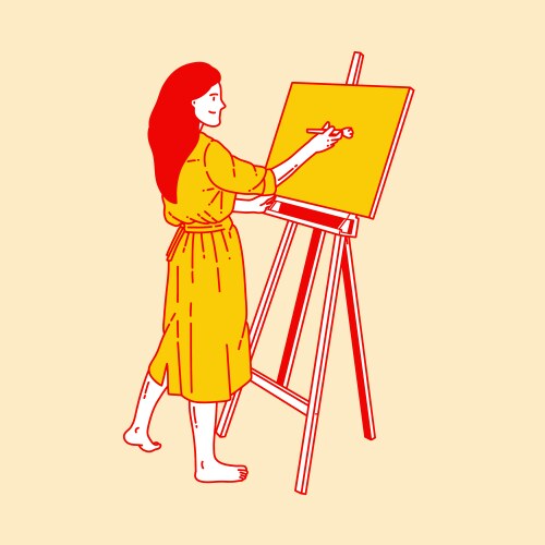 Simple cartoon of a painter 6 Royalty Free Vector Image