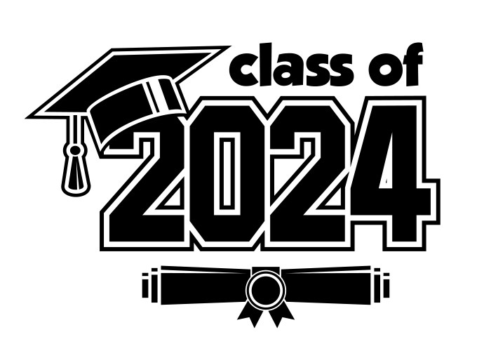 2024 graduate class logo Royalty Free Vector Image