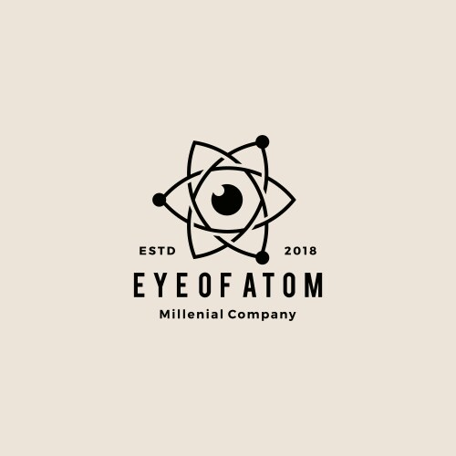 Eye atom logo icon Royalty Free Vector Image - VectorStock