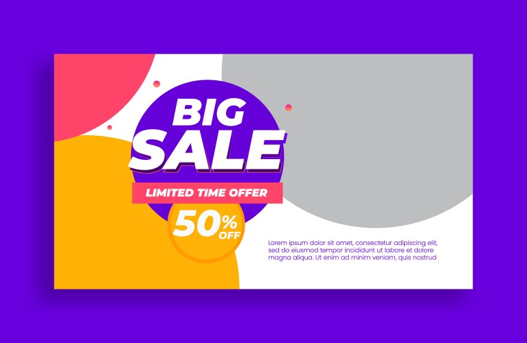 Horizontal ecommerce sale discount offer banner Vector Image
