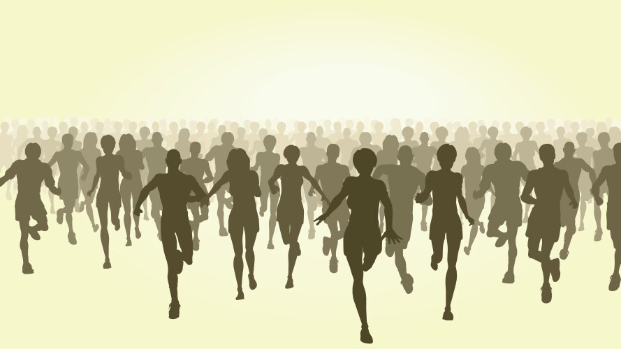 Running crowd Royalty Free Vector Image - VectorStock