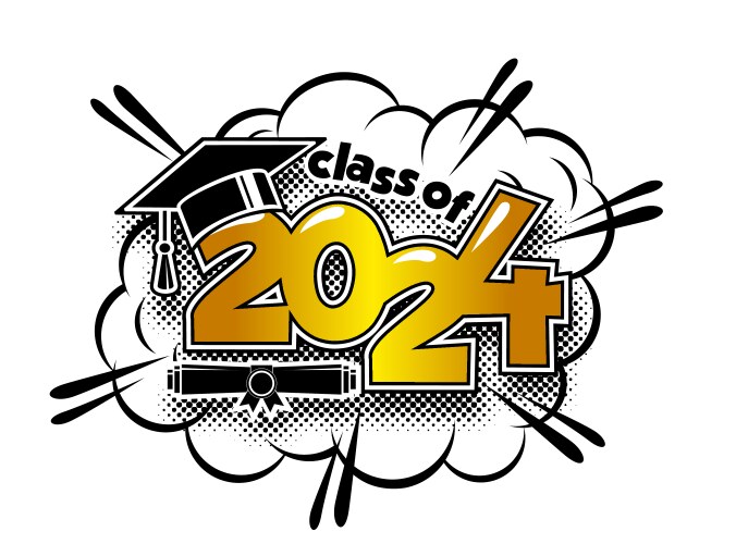 2024 graduate class logo Royalty Free Vector Image