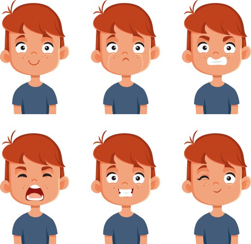 Boy Different Emotions Vector Images (over 3,100)