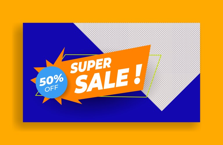 Horizontal ecommerce sale discount offer banner Vector Image