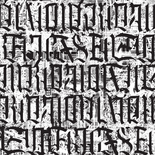 Seamless pattern of ornate gothic letters Vector Image