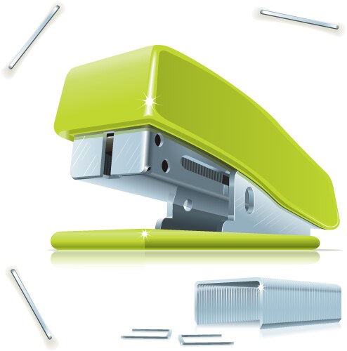 Red stapler on a white background Royalty Free Vector Image