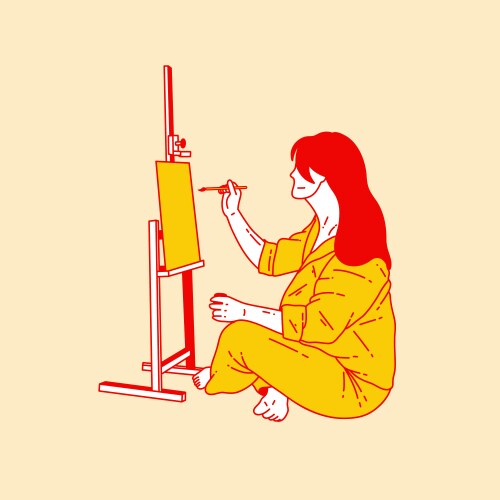 Simple cartoon of a painter 6 Royalty Free Vector Image