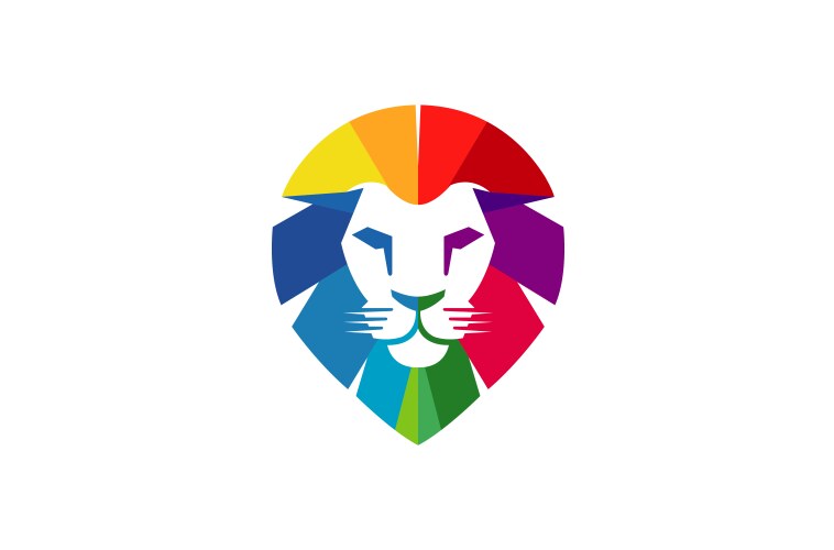 Creative abstract colorful lion logo Royalty Free Vector