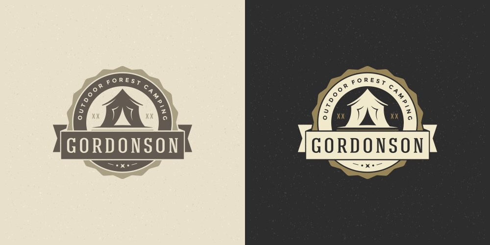 Forest camping logo emblem summer Royalty Free Vector Image