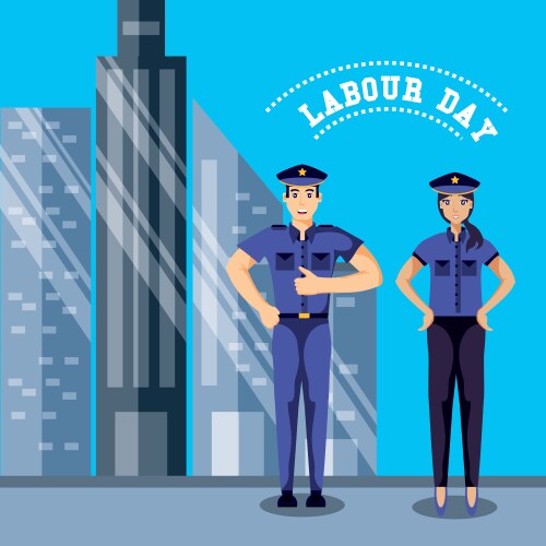 Labour day professional workers group happy Vector Image