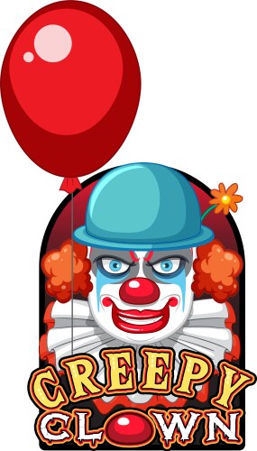 Scary clown with creepy logo Royalty Free Vector Image