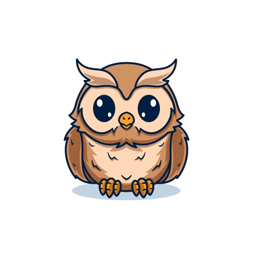 Cute cartoon owl with headphones Royalty Free Vector Image