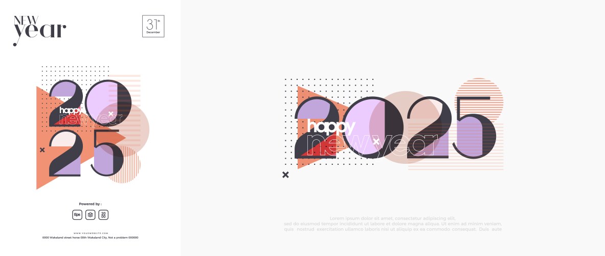 Unique 2025 number design with full color bright Vector Image