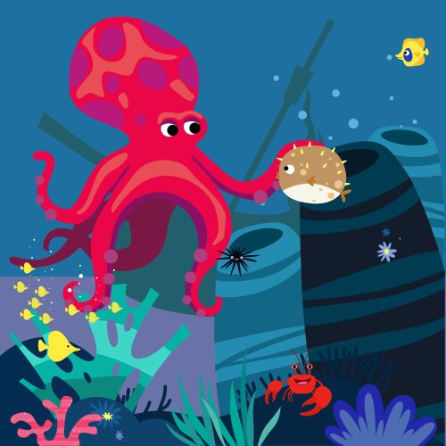 Octopus Cartoon Vector Images (over 16,000)