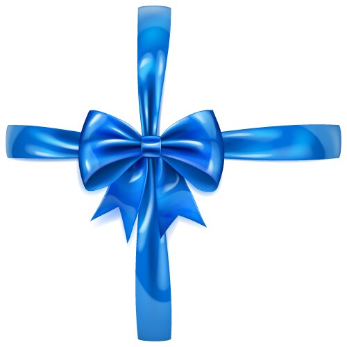 Big blue bow Royalty Free Vector Image - VectorStock