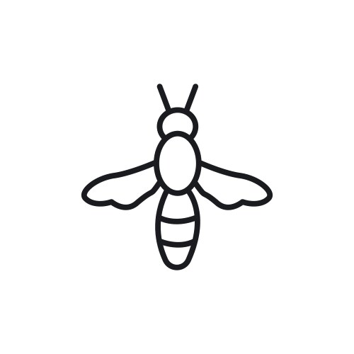 Flying bee icon symbol on white background Vector Image
