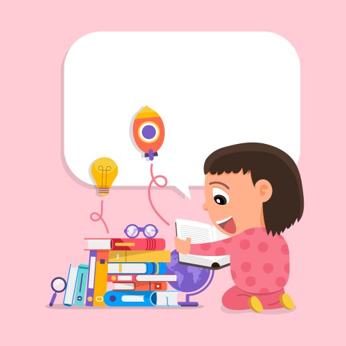 Children reading books together Royalty Free Vector Image