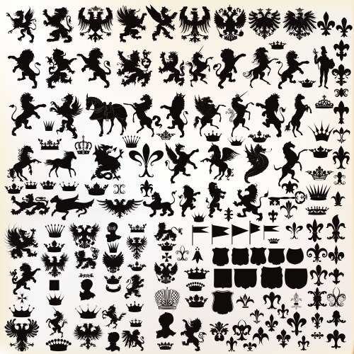 Design elements collection for crest making Vector Image