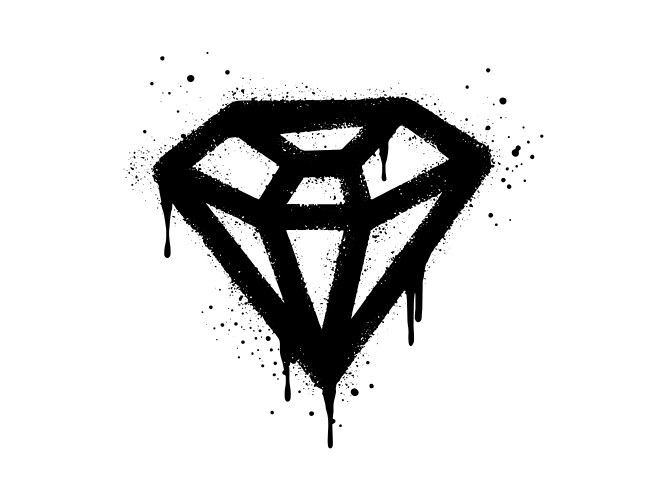 Spray painted graffiti diamond sign Royalty Free Vector