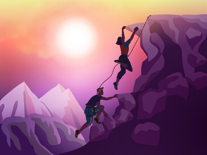 Rock climbing Royalty Free Vector Image - VectorStock