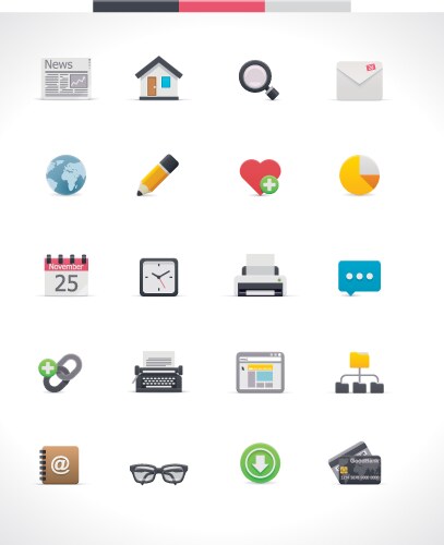 Cute kawaii face icon set on white background Vector Image